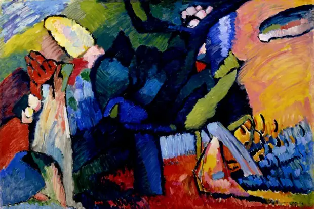 Artist Wassily Kandinsky. Painting. Kev Txhim Kho 4.1909