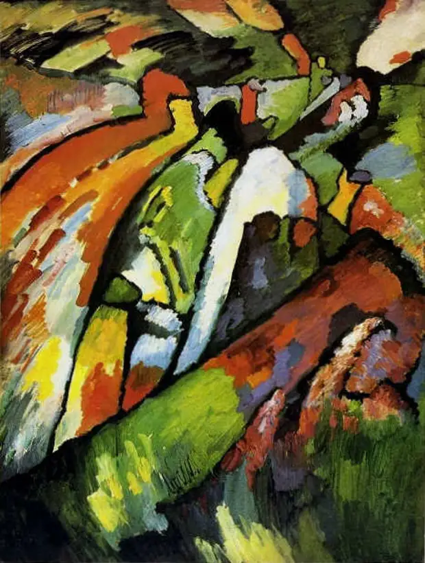 Ealaíontóir Wassily Kandinsky. Péinteáil. Tobchumadh 7.1910