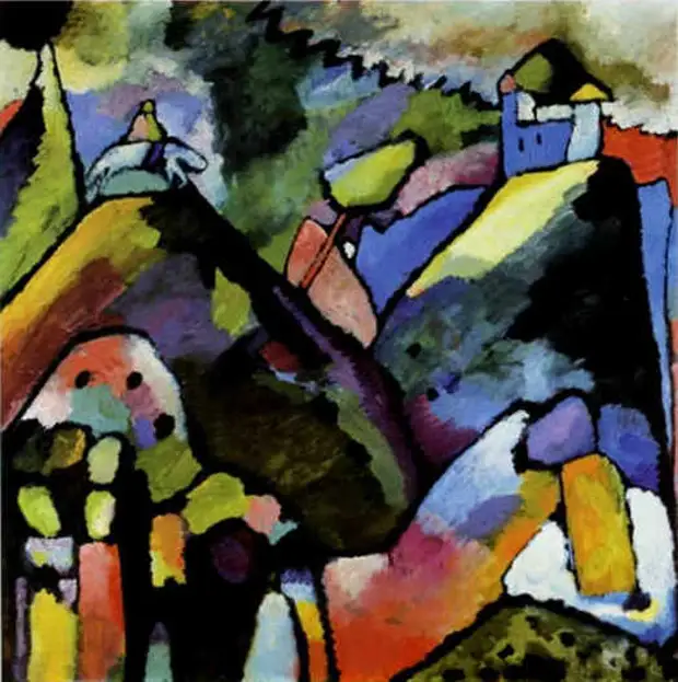 ศิลปิน Wassily Kandinsky จิตรกรรม. ด้นสด 9.1910