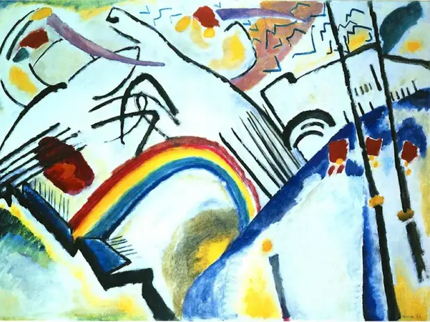 Konstnären Wassily Kandinsky. Målning. Kosacker (detalj i komposition IV). 1910 år