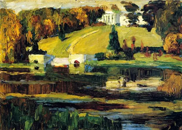 Artist Wassily Kandinsky. Painting. Akhtyrka - Caij nplooj zeeg. 1901 xyoo