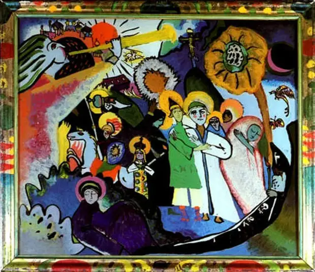 Konstnären Wassily Kandinsky. Målning. All Saints I. 1911