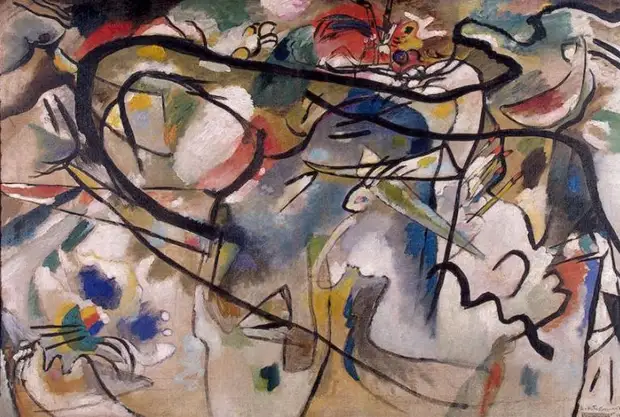 Artist Wassily Kandinsky. Pagpintal. Sketch alang sa Komposisyon V. 1911