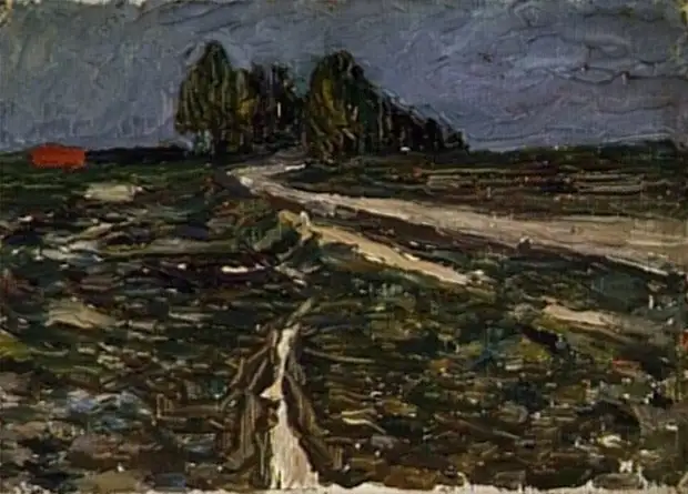 Artist Wassily Kandinsky. Pagpintal. Mga poplar 1902 tuig