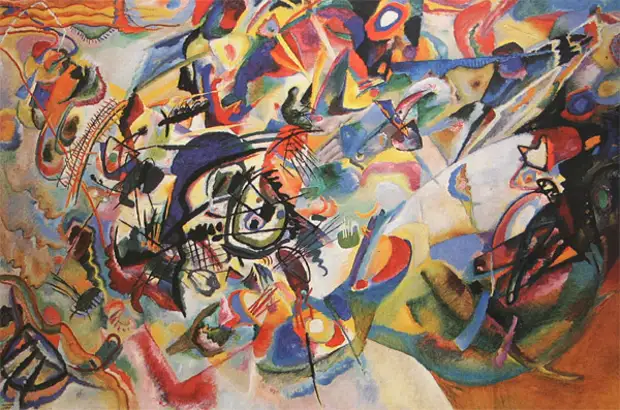 ศิลปิน Wassily Kandinsky จิตรกรรม. องค์ประกอบปกเกล้าเจ้าอยู่หัว ปี พ.ศ. 2456