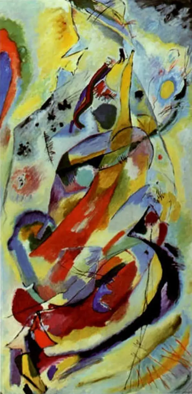 Künstler Wassily Kandinsky. Gemälde. Wandpaneel (für Edwin R. Campbells Villa). 1914 Jahr