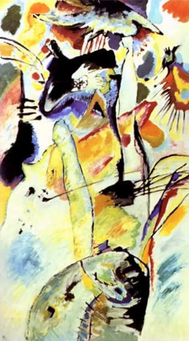 Künstler Wassily Kandinsky. Gemälde. Wandpaneel (für Edwin R. Campbells Villa). 1914 Jahr