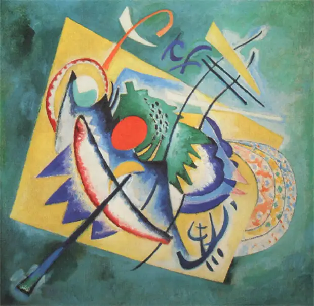 Konstnären Wassily Kandinsky. Målning. Röd oval. 1920 år