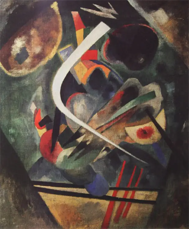 Menininkas Wassily Kandinsky. Tapyba. Balta linija. 1920 metų