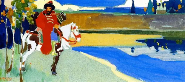 Artist Wassily Kandinsky. Pagpintal. Ruso nga Knight. 1902 tuig