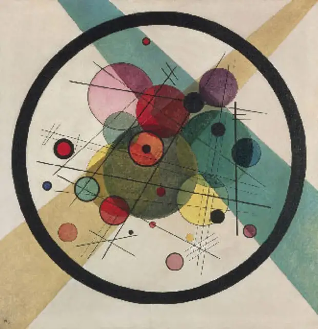 Wojambula Wassily Kandinsky. Kujambula. Kuzungulira mozungulira. 1923 chaka