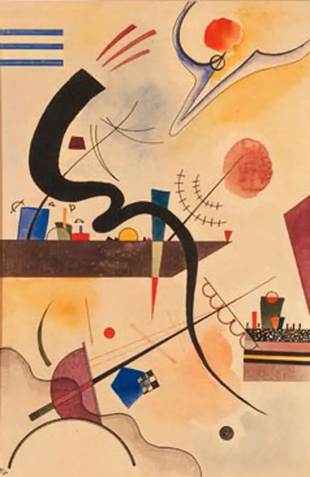 ศิลปิน Wassily Kandinsky จิตรกรรม. โค้งสงบ. ปี พ.ศ. 2468