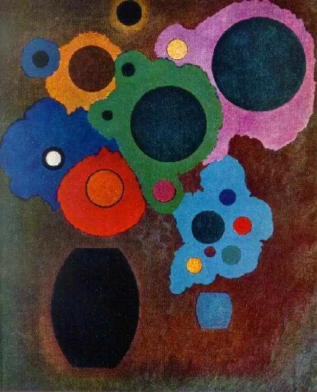 Wojambula Wassily Kandinsky. Kujambula. Kukula kwakuda. Chaka cha 1927