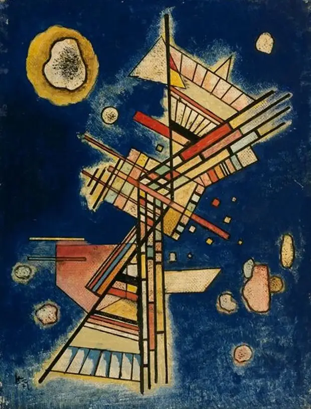 Artist Wassily Kandinsky. Painting. Tsaus tshiab. Xyoo 1927