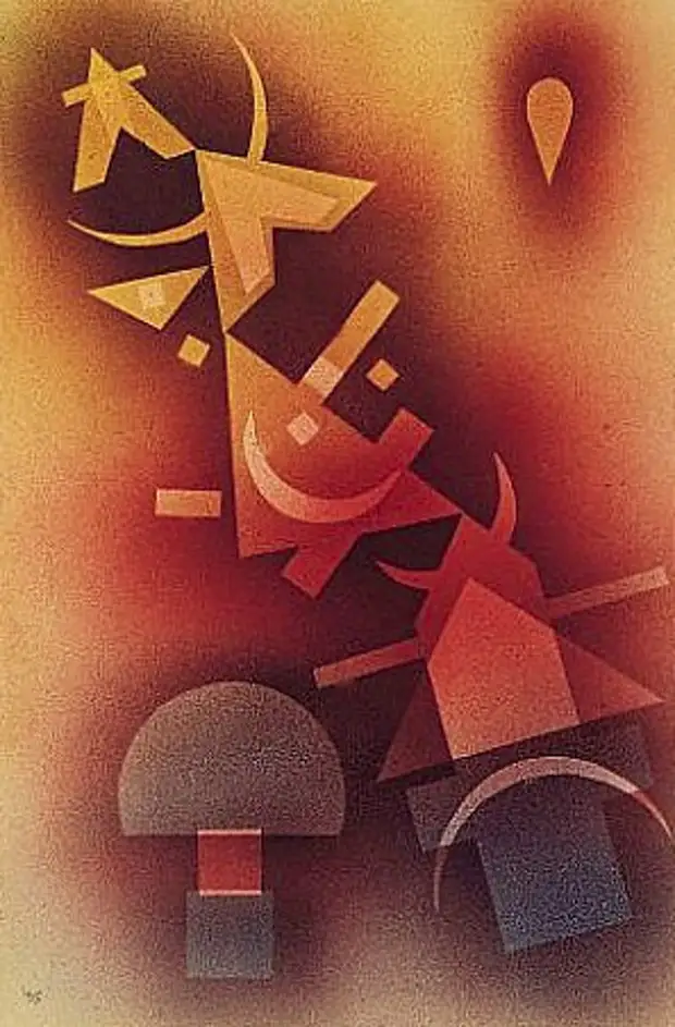 Konstnären Wassily Kandinsky. Målning. Från svala djup. 1928 år