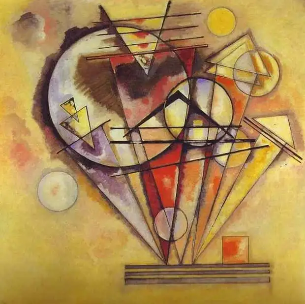 Menininkas Wassily Kandinsky. Tapyba. Dėl taškų. 1928 metai