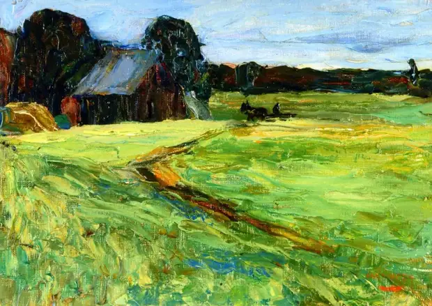 Ealaíontóir Wassily Kandinsky. Péinteáil. Vasilkevskoe. 1903 bliain