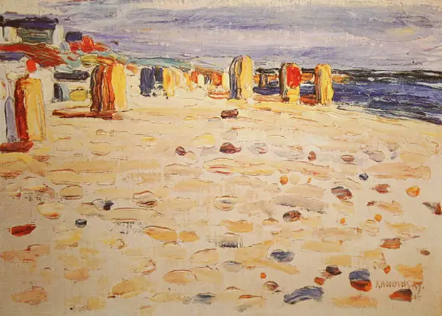 Künstler Wassily Kandinsky. Gemälde. Strandkörbe in Holland. 1904 Jahr