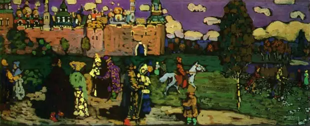 Ealaíontóir Wassily Kandinsky. Péinteáil. Radharc na Rúise. 1904 bliain