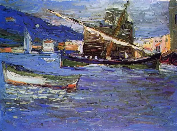 Artist Wassily Kandinsky. Painting. Rapallo Grauer hnub. Xyoo 1905