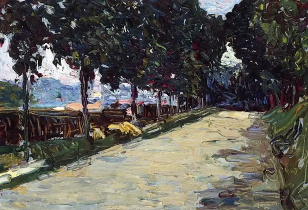 Konstnären Wassily Kandinsky. Målning. St Claude Park. 1906 år