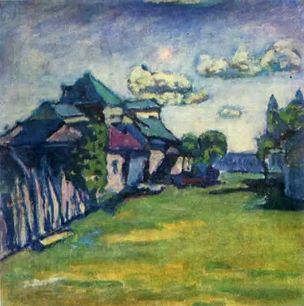 Mpanakanto Wassily Kandinsky. Hoso-doko. Environs of Moscow. 1908 taona