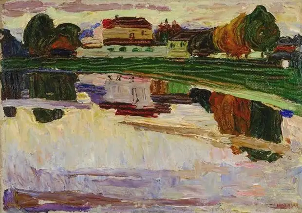 Artist Wassily Kandinsky. Pagpintal. Nymphenburg. 1901 tuig