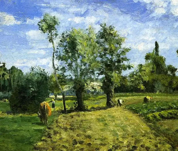 Matin de printemps, Pontoise. (1874). Pissarro, Camille