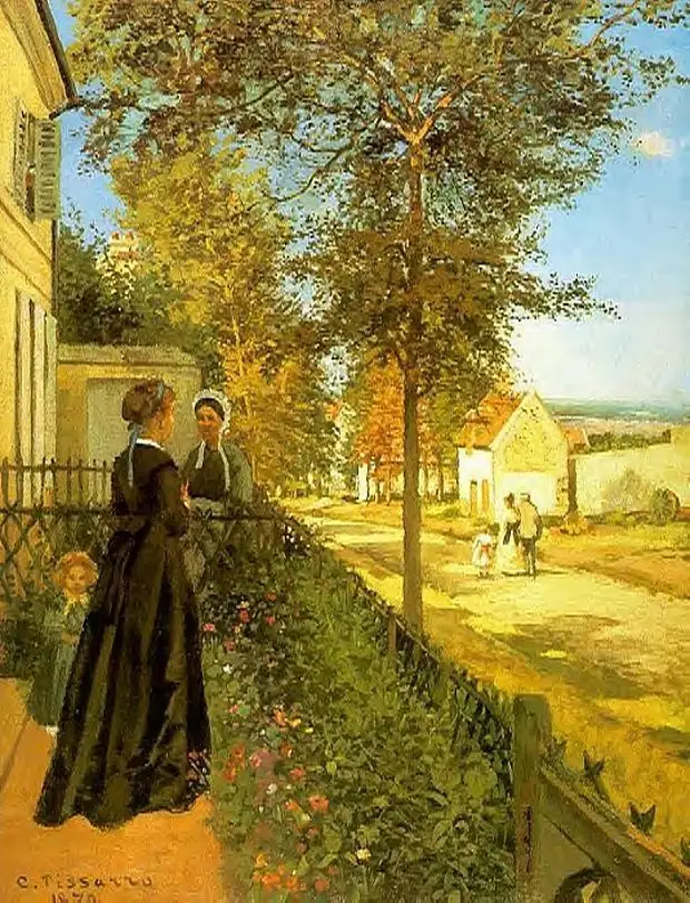 Louveciennes - la Route de Versailles. (1869). Pissarro, Camille