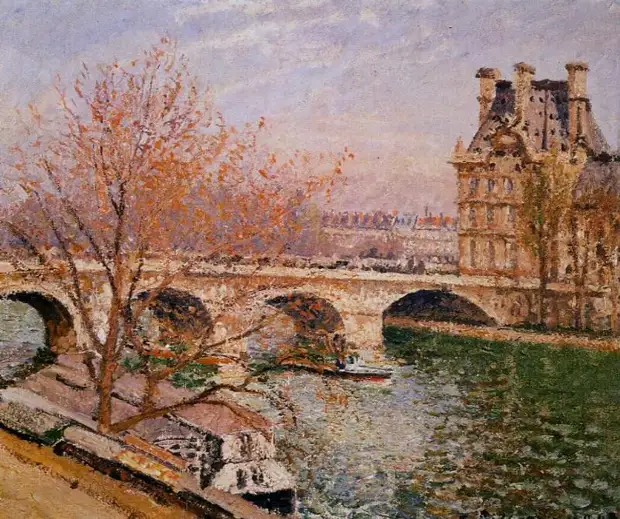 Le Pont Royal ma le Pavillion de Flore. (1903). Pissarro, Camille