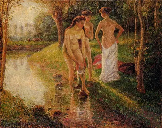 Kąpiących się. (1896). Pissarro, Camille