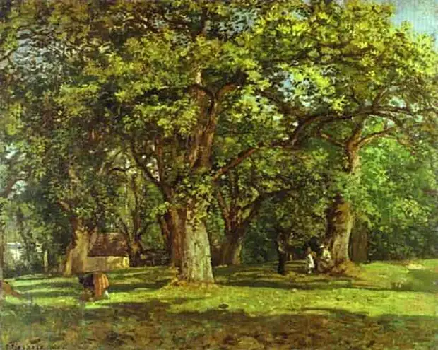 Skogen .. (1870). Pissarro, Camille