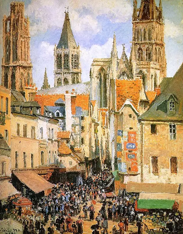 Pissarro Camille Stary targ w Rouen Sun. Pissarro, Camille