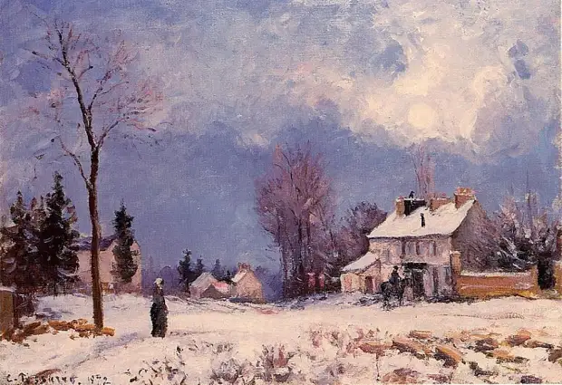 La Route de Versalles à Saint-Germain à Louveciennes. (1872). Pissarro, Camille