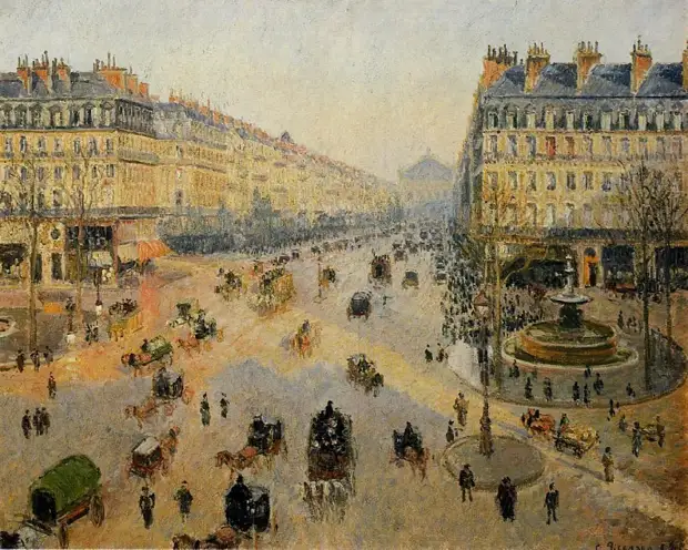 Avenue de lOpera - Subaxda Jiilaalka Qorraxda. (1898). Pissarro, Camille