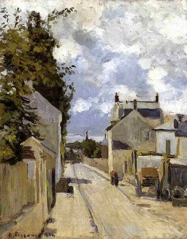 Rue de l Hermitage, Pontoise. (1874). Pissarro, Camille