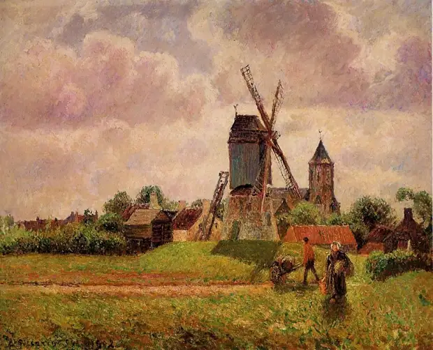 De Knocke-windmolen, België. (1894-1902). Pissarro, Camille