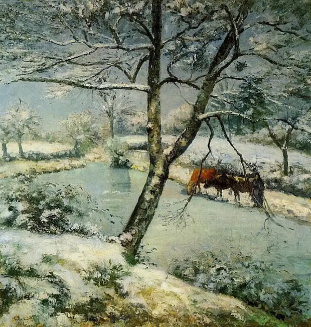 Winter at Montfoucault. (1875). Піссарро, Каміль