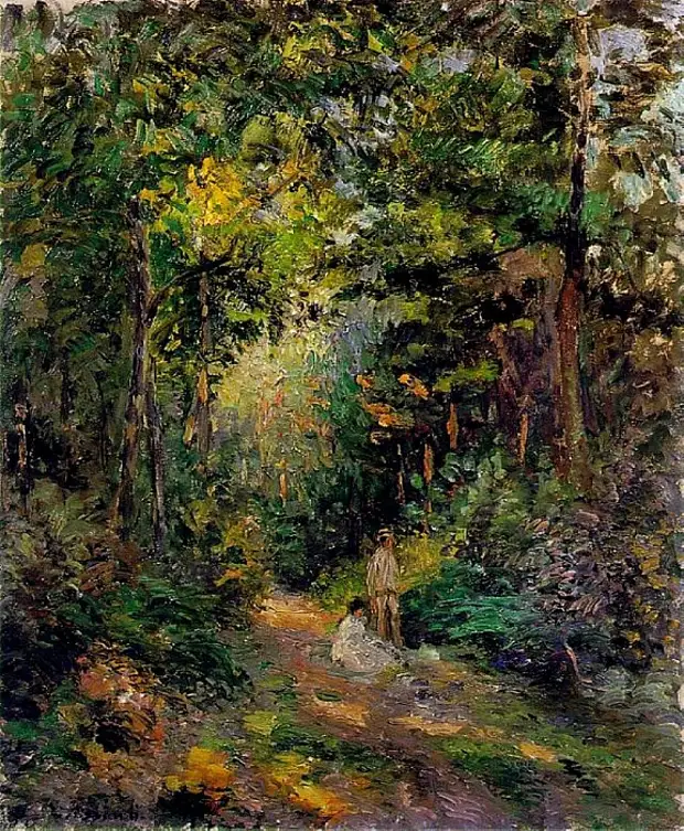 Kaka, Hanya ta cikin dazuzzuka. (1876). Pissarro, Camille