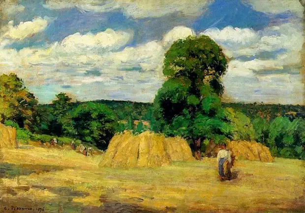 Žetva u Montfoucaultu. (1876). Pissarro, Camille