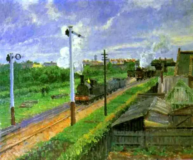 Le train, parc Bedford. (1897). Pissarro, Camille