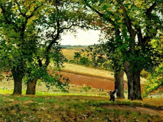 ដើមឈើ Chestnut នៅអូនី។ (១៨៧៣) ។ Pissarro, Camille