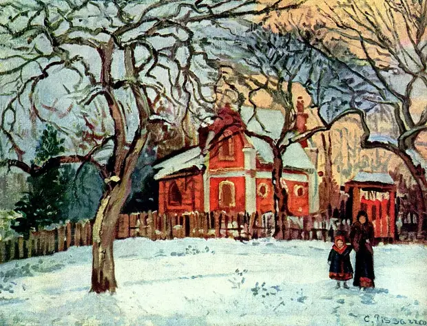 Kastanjebomen, Louveciennes, winter 1872. Pissarro, Camille