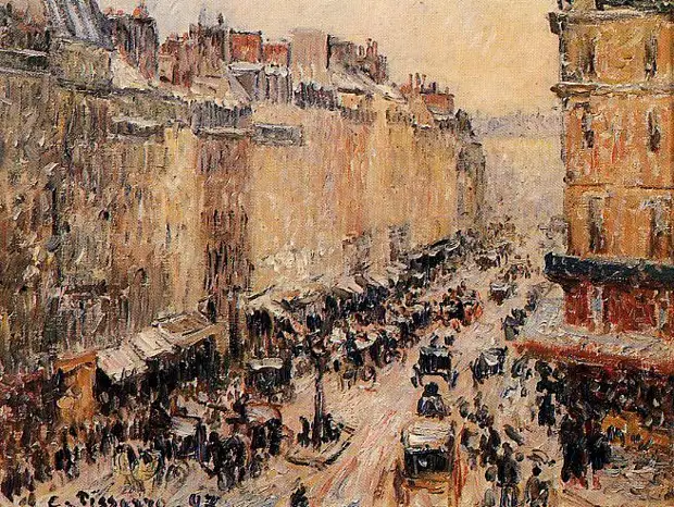 Rue Saint-Lazar hoos Barafka. (1897). Pissarro, Camille