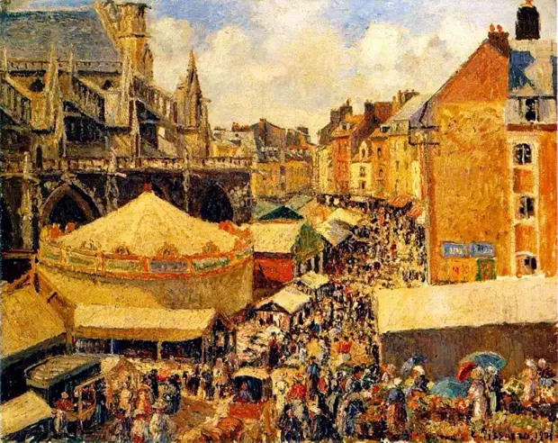 La Foire de Dieppe - Matin ensoleillé. (1901.jpeg). Pissarro, Camille