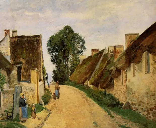 Rue du Village, Auvers-sur-Oise. (1873). Pissarro, Camille