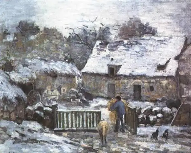 Ferme à Montfoucault 2. (1874). Pissarro, Camille