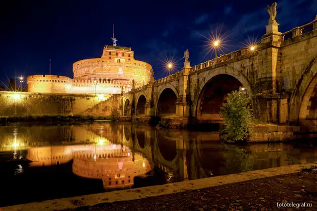 Roma'da dolaşmak. Kutsal Melek Kalesi.