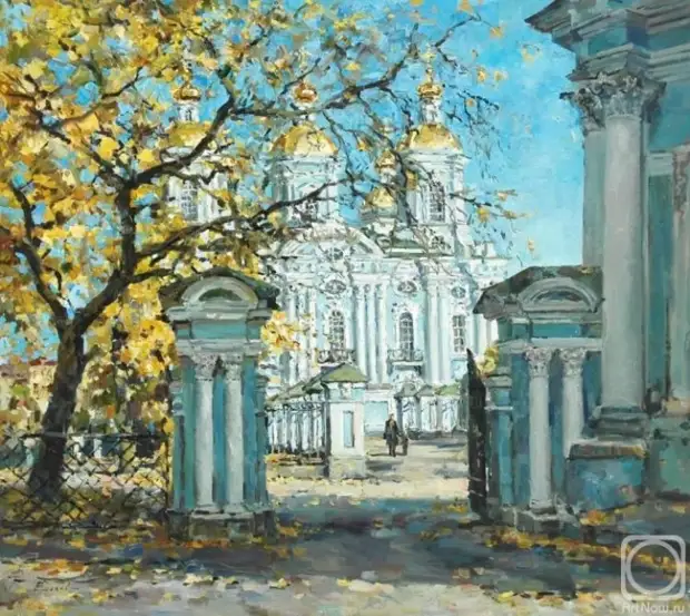 Eskov Pavel. Malapit sa Nikolsky Cathedral. Ginintuang taglagas