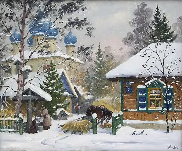 Kunstner Alexander Alexandrovsky /// Den russiske landsby er vist smukt og realistisk ...